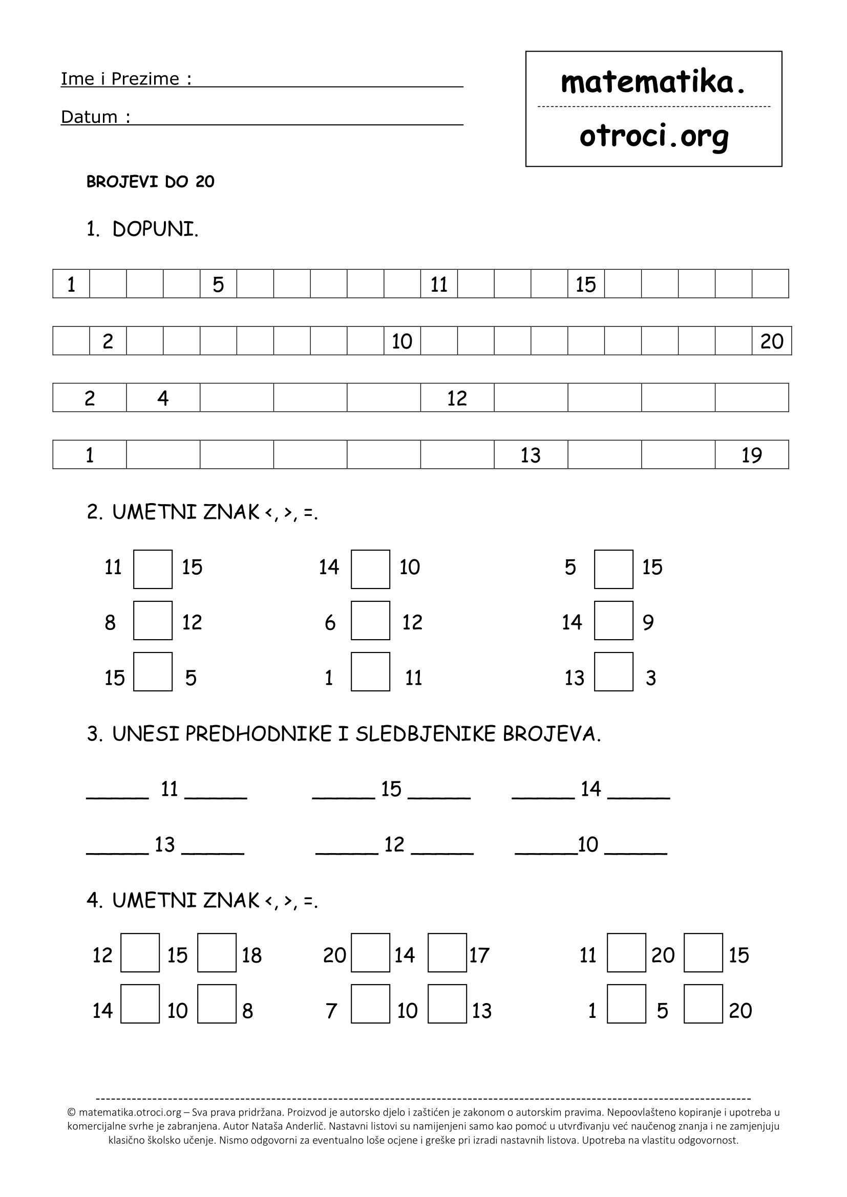 2. Razred - matematika