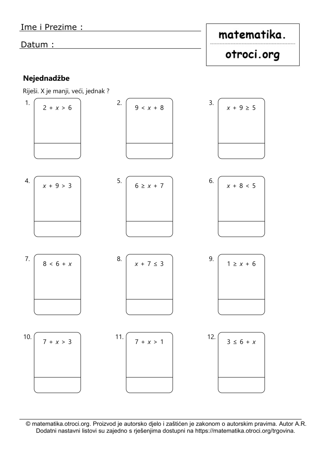 5. Razred - matematika