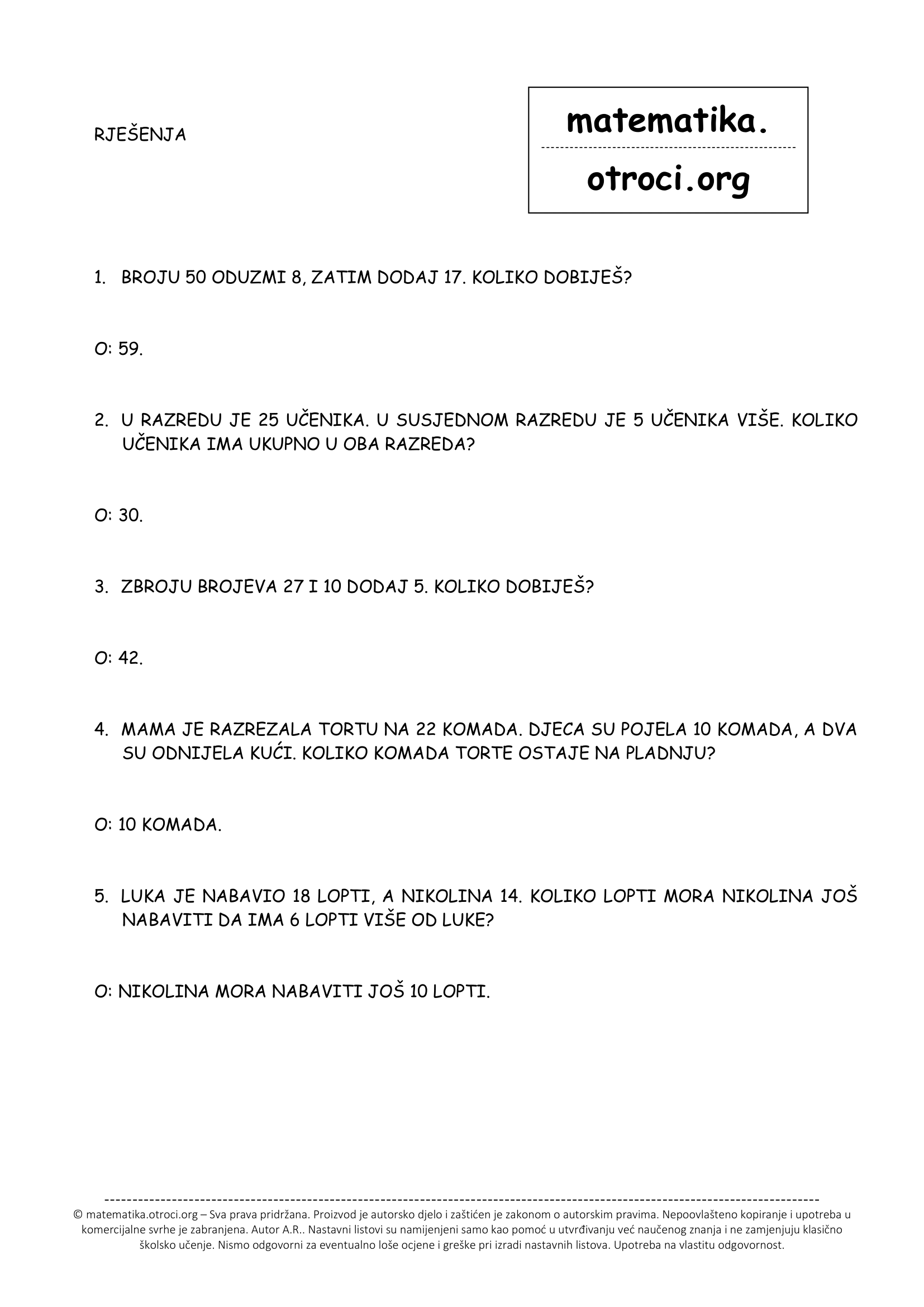 3.R. Tekstualni zadaci - matematika