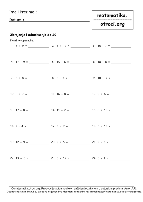 2. Razred - matematika