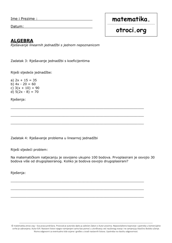 8. Razred - matematika